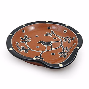 American Made Terracotta Pottery Kitchen Spoon Rest, Blackbird Motif
