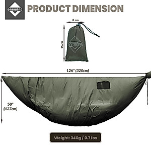 Onewind Premium Hammock Wind Sock, Hammock end Wind Block, Lightweight and Wind-Resistant Underquilt Protector for Winter and Cold Weather Protection, Backpacking, OD Green
