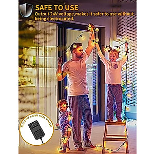 Yuusei Outdoor String Light with Remote, 100FT Outdoor Lights for Patio with 50+2 Shatterproof G40 Edison Bulbs, IP45 Waterproof String Lights for Backyard,Bistro,Cafe,Market 2500K Warm White