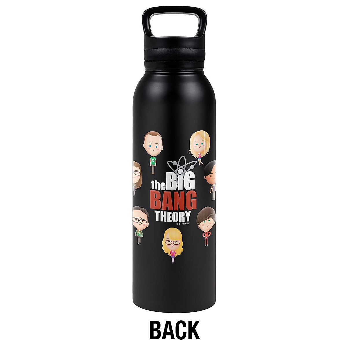 Big Bang Theory OFFICIAL Emojis 24 oz Insulated Canteen Water Bottle, Leak Resistant, Vacuum Insulated Stainless Steel with Loop Cap