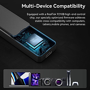 SmallRig M.2 SSD Enclosure NVME&SATA Dual-Protocol Enclosure SD-01 for Mac, Windows Linux, USB 3.1 Gen2 10Gbps, Compatible with Camera, Computer, Mobile Phones, Game Consoles - 3479