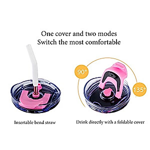 Murmioo 40OZ Tumbler with Handle and Straw,Insulated Leak Proof Double Walled Stainless Steel Travel Mug,Reusable Water Bottle Cup，keep Cold Ice，Hot water for Hours(Pink white gradient)