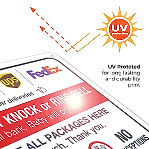 Sigo Signs - Do Not Knock Or Ring Doorbell Dog Will Bark Baby Will Cry Sign, 10x7 Inches, Rust Free .040 Aluminum, Fade Resistant, Made in USA