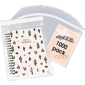 Pack It Chic - 8” X 10” (1000 Pack) Clear Resealable Cello Poly Bags - Fits 8X10 Prints, Photos, Artwork - Self Seal