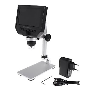 UIOYU Handheld Digital Microscope Accessories G600 4.3" LCD Digital Microscope LED Zoom 1-600X 3.6MP Camera Microscope Accessories (Color : Metal, Size : 600X)