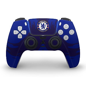 Head Case Designs Officially Licensed Chelsea Football Club Sweep Stroke Art Vinyl Faceplate Gaming Skin Decal Compatible With Sony PlayStation 5 PS5 Digital Edition Console and DualSense Controller