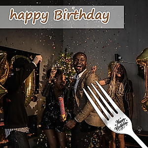 Happy Birthday Fork Gifts for Women Men Birthday Gifts for Friend Sister Brother Daughter Son Engraved Forks Salad Dessert Lover Gift for Him Her