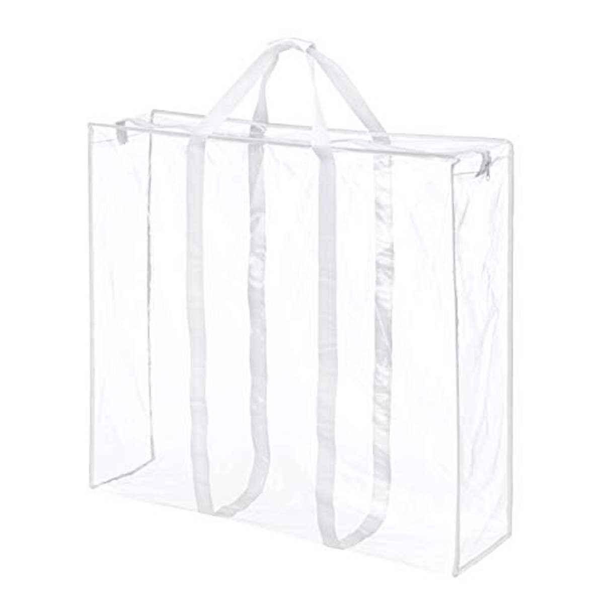 Whitmor Jumbo Everyday Holiday Bag, Seasonal Storage for Easter, Fourth of July, Fall & Christmas, Clear/White