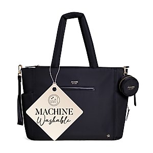 Jujube New Utility-Strap Tote Bag, Large Diaper Bag with Portable Changing Pad, Travel Bag for Boy or Girl, Carrying Baby Essentials, Bottles, Wipes, Diapers, Pacifiers, Black