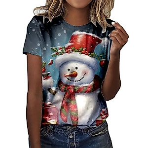 Christmas Tops for Women Western Fashion top Shirts Santa Claus Merry Christmas t Shirt for Women Fashion Oversized 1/4 Zipper Blouse Shirts Blouse Tshirts Off Shoulder Tops for Women Overalls for