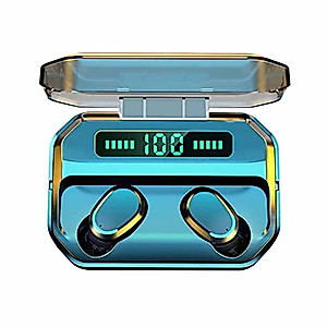 Wireless Headphones Touch Control Bluetooth 5.0 Earphones Earbuds TWS Sport Headset Noise Cancel LED Display Waterproof (Color : D)