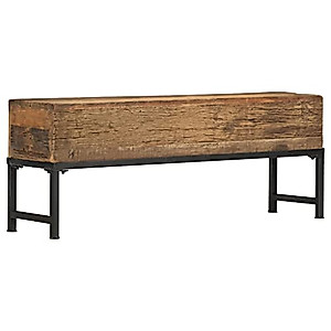 vidaXL Bench Wooden Bench Hallway Dinner Dining Entryway Bench Living Room Bedroom Home House Seating Funiture 47.2" Solid Reclaimed Wood