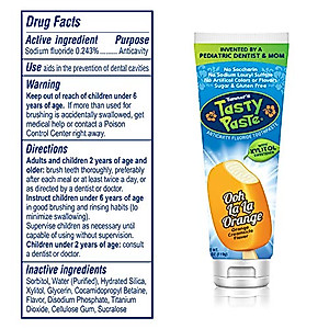 Tanner's Tasty Paste Ooh La La Orange - Anticavity Fluoride Children’s Toothpaste/Great Tasting, Safe, and Effective Vanilla Flavored Toothpaste for Kids (4.2 oz.)