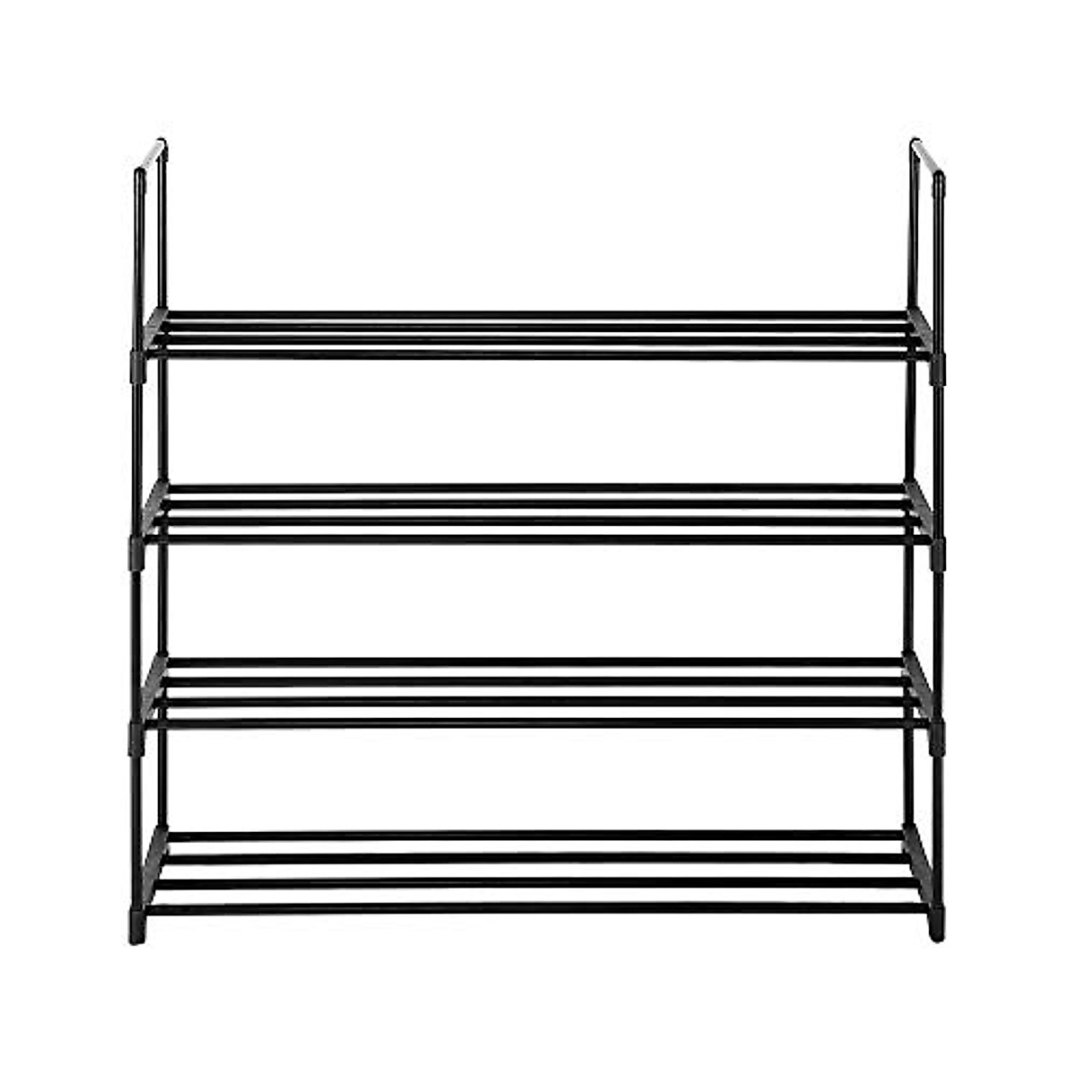 legendary-Yes 4-Tier shoe rack organizer storage bench stand for mens womens shoes closet with iron shelves holds up to 24 pairs