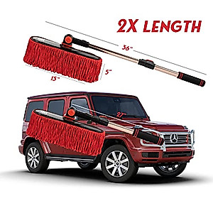 Car Duster Exterior Scratch Free,Soft Car Brush Kit for Car,Truck,SUV,RV and Motorcycle,Wax Cotton Hair,Car Dusters With Extendable Handle,Duster for car Cleaning,Dust Pollen Removing,No Lint…
