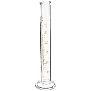 Ajax Scientific GL020-0025 Borosilicate Glass Measuring Cylinder with Round Base and spout, 25mL