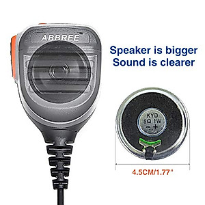 ABBREE AR-780 Two Way Radio Rainproof Handheld Speaker Mic Microphone(Upgrade of BF-S112), Remote Shoulder Mic for GMRS Radio Baofeng UV-5R BF-F8HP UV-5RX3 GM-15PRO TP-8Plus BF-888S S9Plus Ham Radio