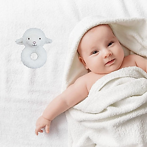 Doindute Baby Lamb Soft Rattle Toy, Sheep Plush Infant Shaker Rattle Easy-Grasp Stuffed Animal Toy, Gifts for Newborns Babies Toddlers Boys Girls, White, 5.5 Inches