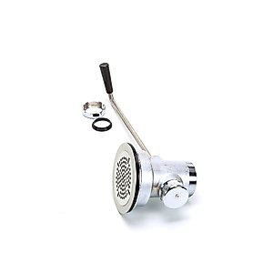 T&S Brass, B-3952, 3-1/2" Waste Drain Valve with Twist Handle and 2" NPT Male x 1-1/2" NPT Female Outlet Connection, Stainless Steel