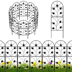 15 Pack Decorative Garden Fence Panels No Dig Fencing, Total 38in (H) x 16ft (L) Coated Metal RustProof Landscape Wire Border Folding Patio Fences Flower Bed Fencing Animal Barrier for Dog