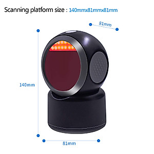 2D Desktop Barcode Scanner.Omnidirectional Hands-Free Barcode Reader. with Automatic Sensing Scanning QR Screen Scanning Platform Scanner for Warehouse, Supermarket, Retail Store, Bookstore Pos System