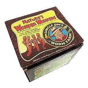 Uncle Jim's Worm Farm Live Super Red European Nightcrawlers for Composting and Garden Soil Aeration | Large Live Nightcrawlers Improve Soil Structure and Quality for Healthier Gardens | 100 Count