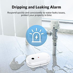 Water Sensor Alarm Leak Detector - 3 Packs Water Leak Sensor with 95dB Audio Alarm Water Leak Detector with Leak and Drip Alert Water Alarm Sensor for Kitchen Bathroom Basement Laundry Room Garage