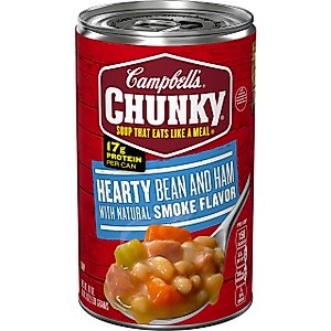Campbell’s Chunky Soup, Hearty Bean Soup With Ham, 19 Oz Can
