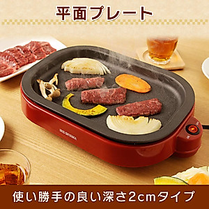 IRIS OHYAMA takoyaki 2WAY plate Red ITY-20WA-R