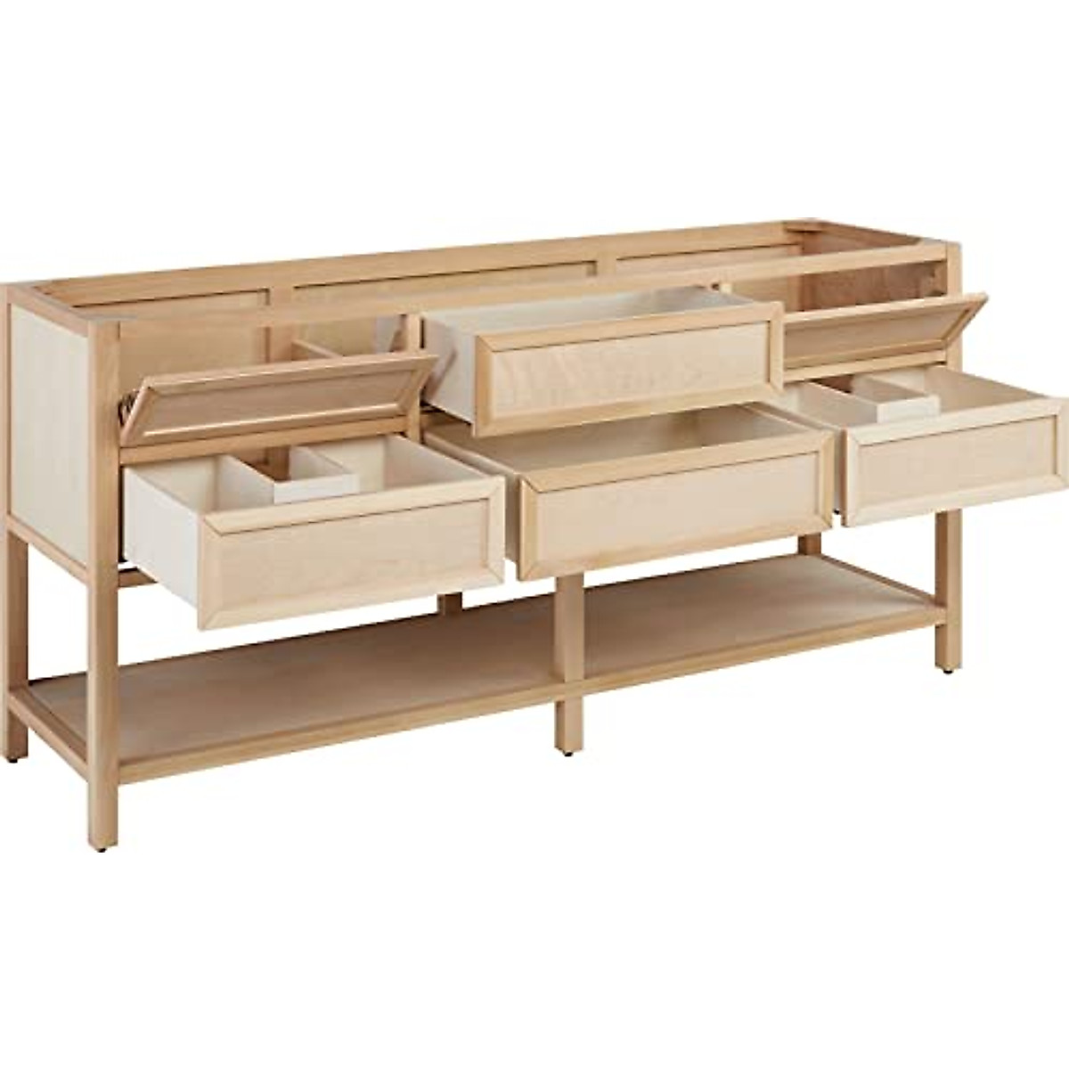 Signature Hardware 953748-72-UM-0 Robertson 72" Double Vanity Cabinet Set with Wood Cabinet, Quartz Vanity Top and Oval Undermount Sinks - No Faucet Holes