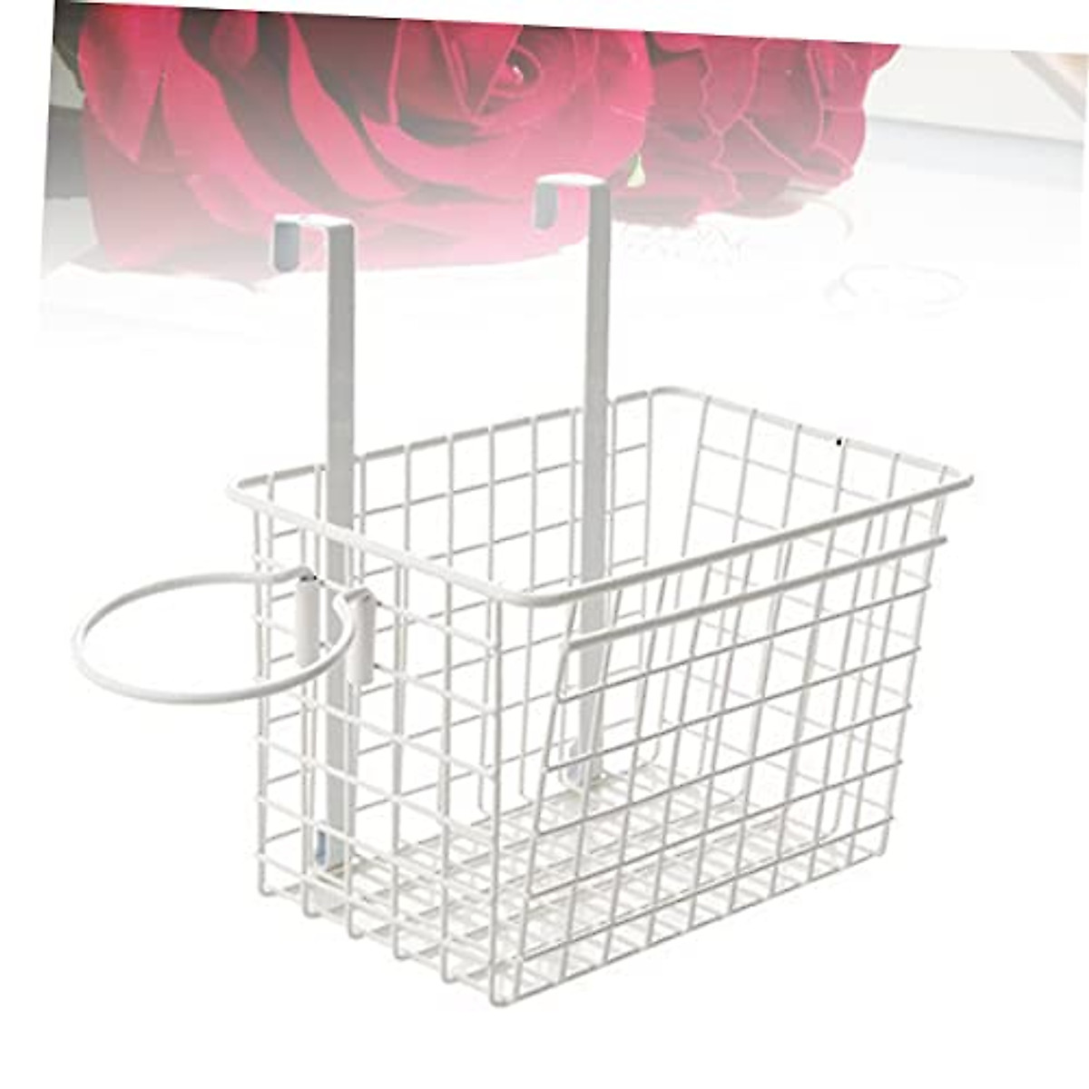 Zerodeko Hanging Storage Basket Hair Dryer Rack Storage Rack Hair Dryer Storage Rack Multi-functional Rack Hanging Storage Rack Hair Dryer Holder Shelf Multifunction White Bracket