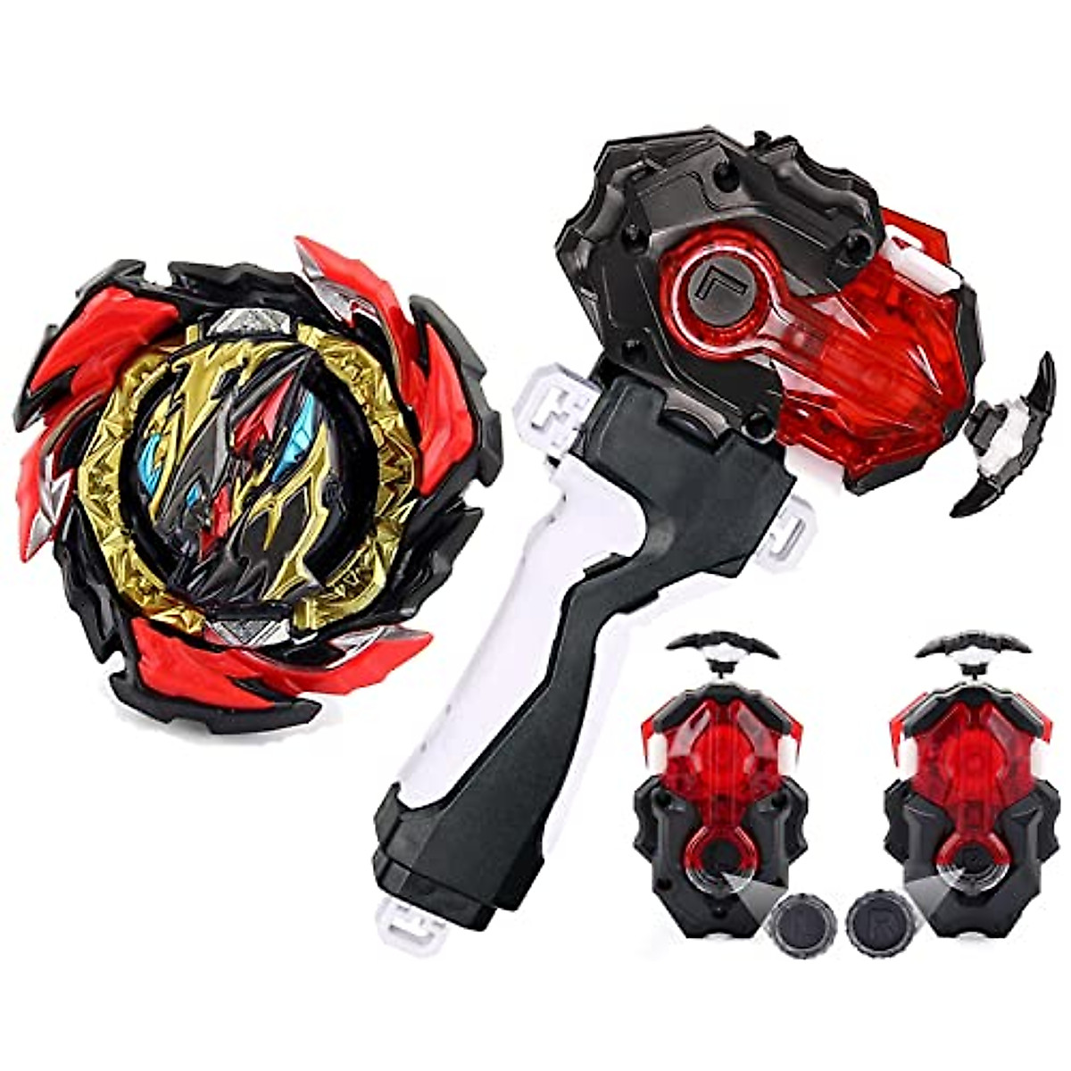 CombatGyro B-184 Launcher LR Bay Blades Toy DB B-191 Dangerous Belial All Might-2 Dynamite Battle Starter Set Grip Metal Fusion Bey Battling Tops Burst Gaming Toy Gift for Boys Age 4-7 8-12+