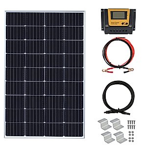 WUZECK 150 Watt 12Volt Solar Panel Kit Monocrystalline Module 20A Charge Controller for RV, Boats, Trailer, Camper,Off-Grid System(150W Solar kit)