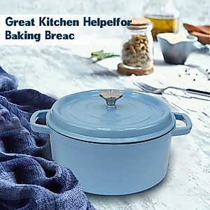 Dutch Oven Pink,Enameled Cast Iron Dutch Oven with Lid, 5.25 Quart Round Nonstick Enamel Cookware Crock Pot,Dutch Oven with Dual Handle and Cover Casserole Dish 9.45 Inch