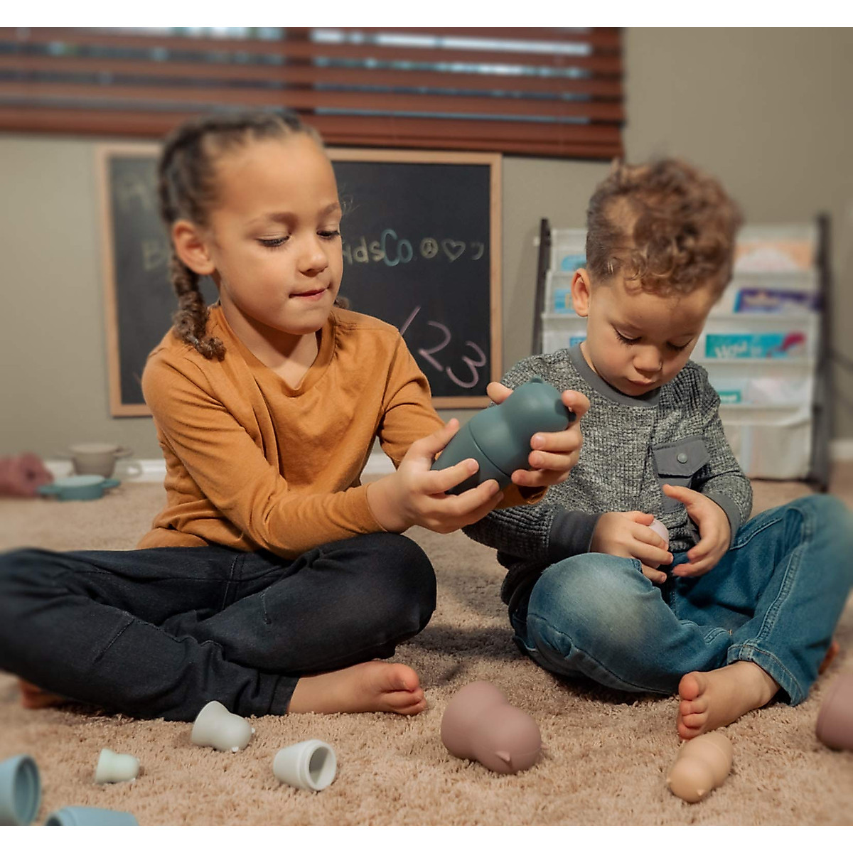 BraveJusticeKidsCo. Hide N Seek Toddler (3+) Silicone Stacking Nesting Dolls Toy: Kozy Kittens