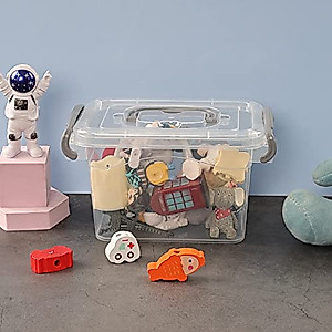 DynkoNA 1.8 L Latching Storage Bins, Plastic Box with Lid, 6 Packs