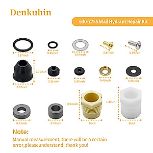 Denkuhin 630-7755 Wall Hydrant Repair Kit Compatible with Faucet Repair Kit 500 400 300 Series, Replacement for Pressure Vacuum Breaker