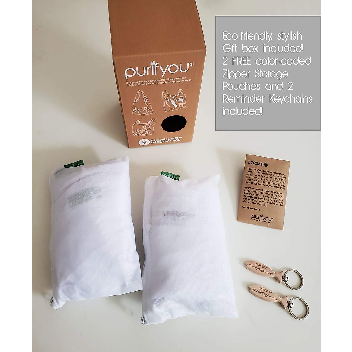 DUAL Purpose Reusable Produce and Grocery Bags, Set of 9 SEE THROUGH Mesh | with Handles | Shopping Bags & Farmers Market Net Bag, Washable | Storage for Food, Fruits, Vegetable and Shopping Organizer