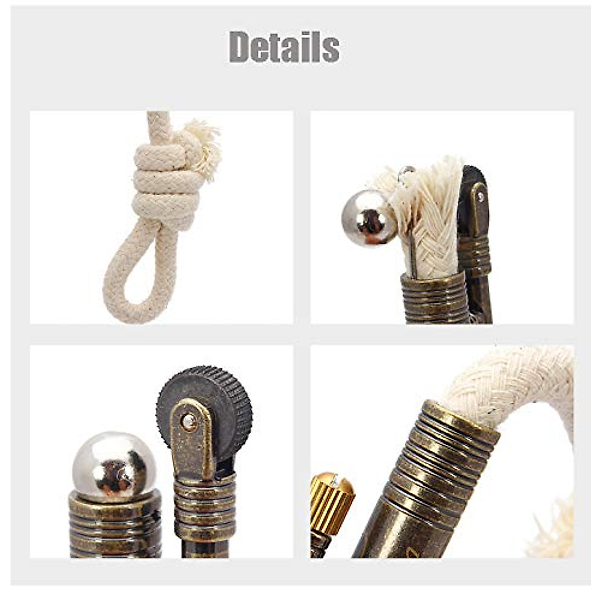 Vintage Lighter Retro Trench Rattlesnake Rope Velvet Metal Lighter Fire Starter Camping Outdoors,No need for Kerosene/gas,#3