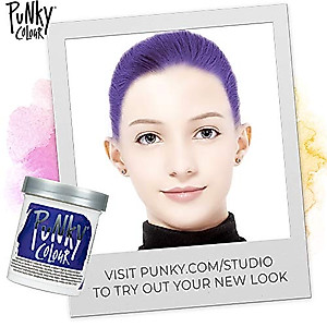 Punky Violet Semi Permanent Conditioning Hair Color, Non-Damaging Hair Dye, Vegan, PPD and Paraben Free, Transforms to Vibrant Hair Color, Easy To Use and Apply Hair Tint, lasts up to 35 washes, 3.5oz