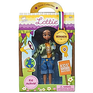 Lottie Kid Activist Doll | Cute Black Dolls for Girls & Boys Outfit | Doll On A Mission! | for 6 Year Old and up! Cute Black Doll Inspired by Real-Life Kid Activist, Mari Copeny. Wears