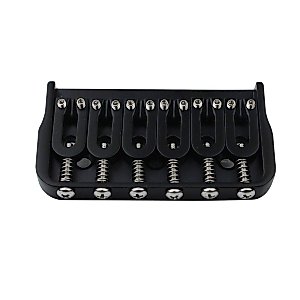 Guyker 6 String Guitar Fixed Bridge – Metal Hardtail Bridges Replacement Part for Electric Guitar (Black)