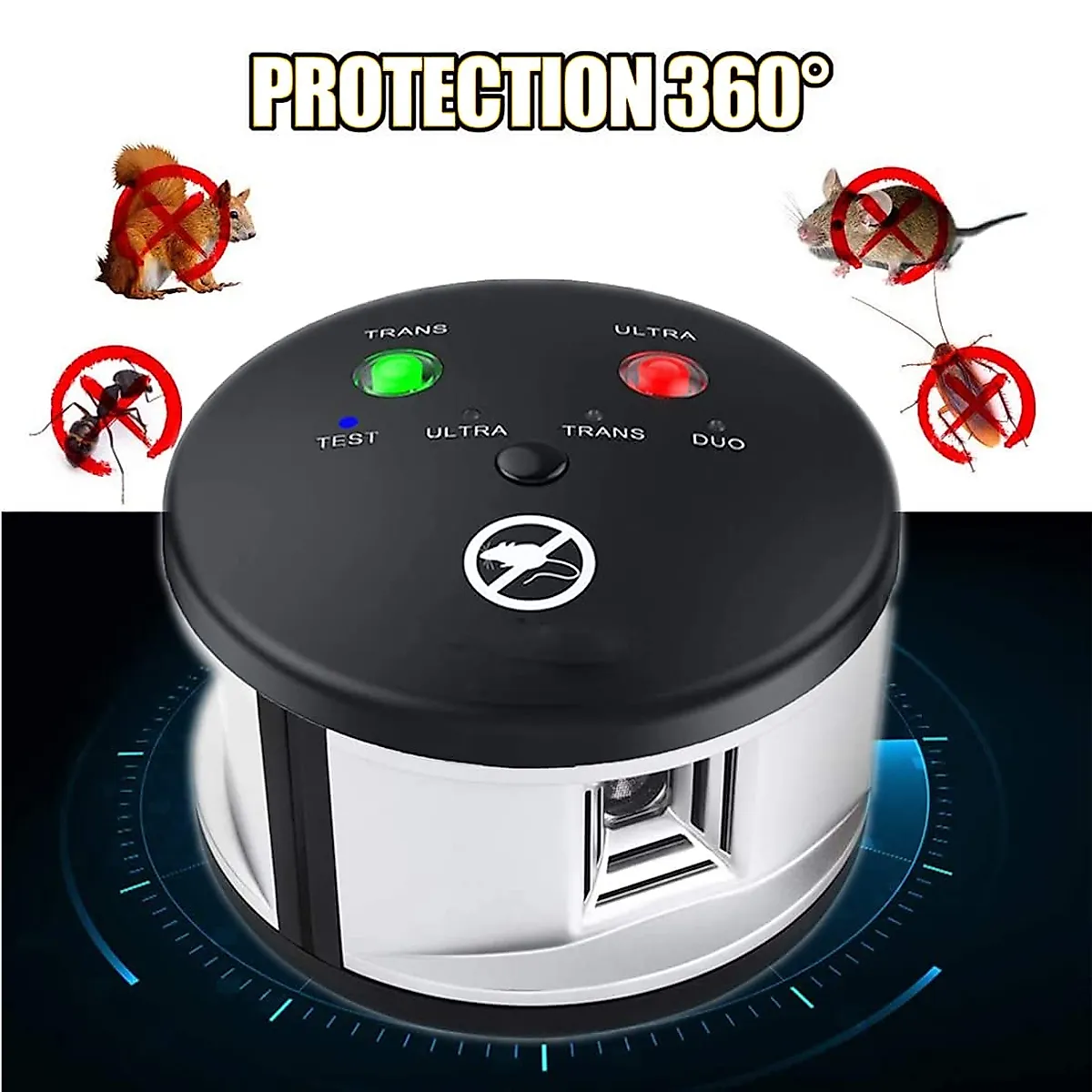 Kemps Ultrasonic Rodent Repellent Indoor Squirrel High-end Electronic Effective Drive Rats, Squirrel, Mouse, Rodents, Etc Suitable for Home, Offices, Hotels, Restaurants, Garages