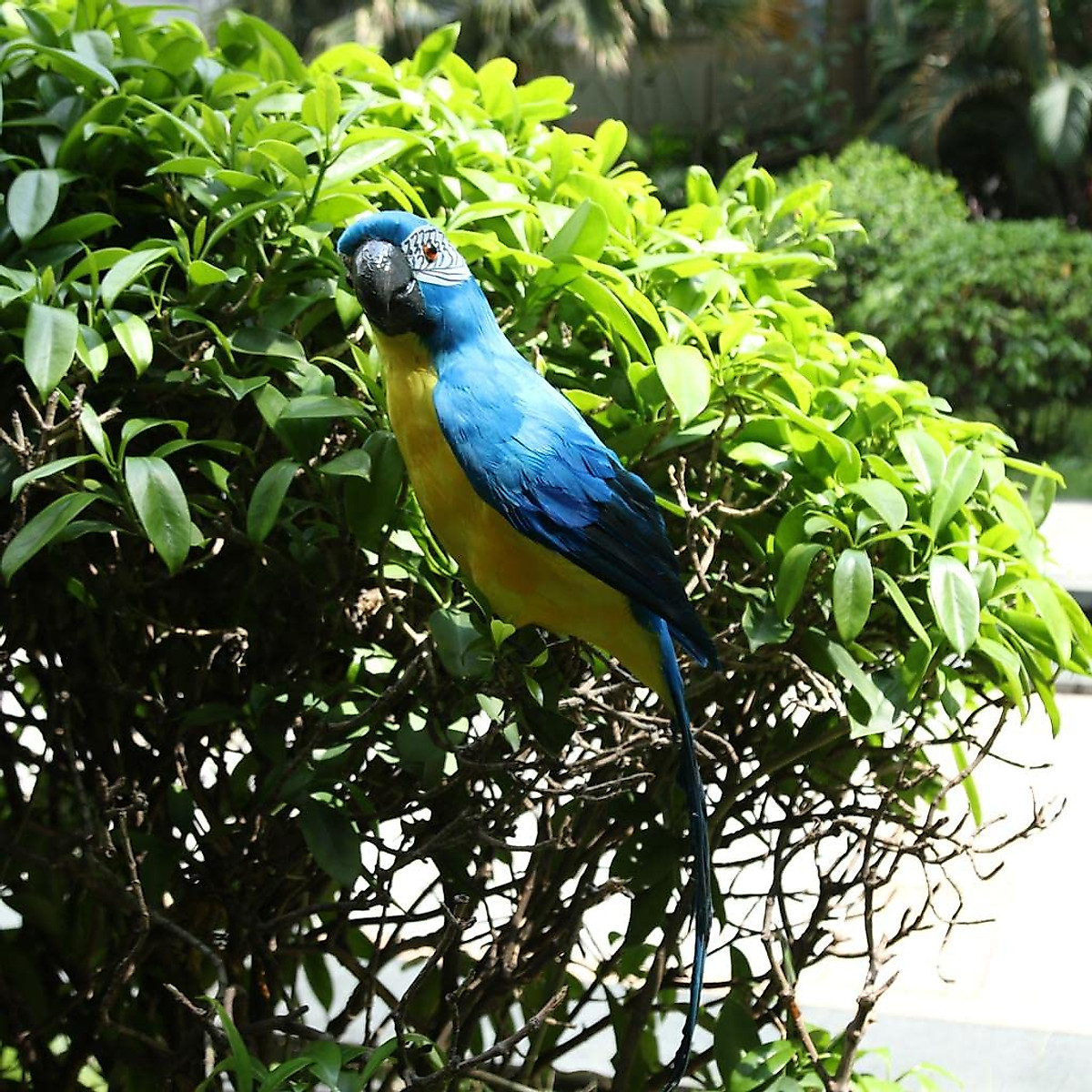 Homyl Fake Artificial Parrot Feathered Bird Budgie Garden Home Decoration - Blue