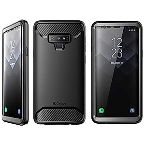 Clayco Xenon Series Case for Samsung Galaxy Note 9 (2018 Release), Full-Body Rugged Case with Built-in 3D Curved Screen Protector (Black)