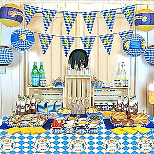UOMNICUE 3 Pack Oktoberfest Decorations Pennant Flag Banner, 98 Feet Double Side Blue White Waterproof Oktoberfest Banners Flag Pennant for Oktoberfest Festival Outdoor Party Decorations Supplies