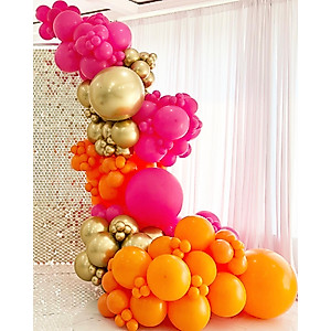 Birthday Balloons For Women Garland Kit Arch Burnt Orange Hot Pink And Gold For Party Decoration