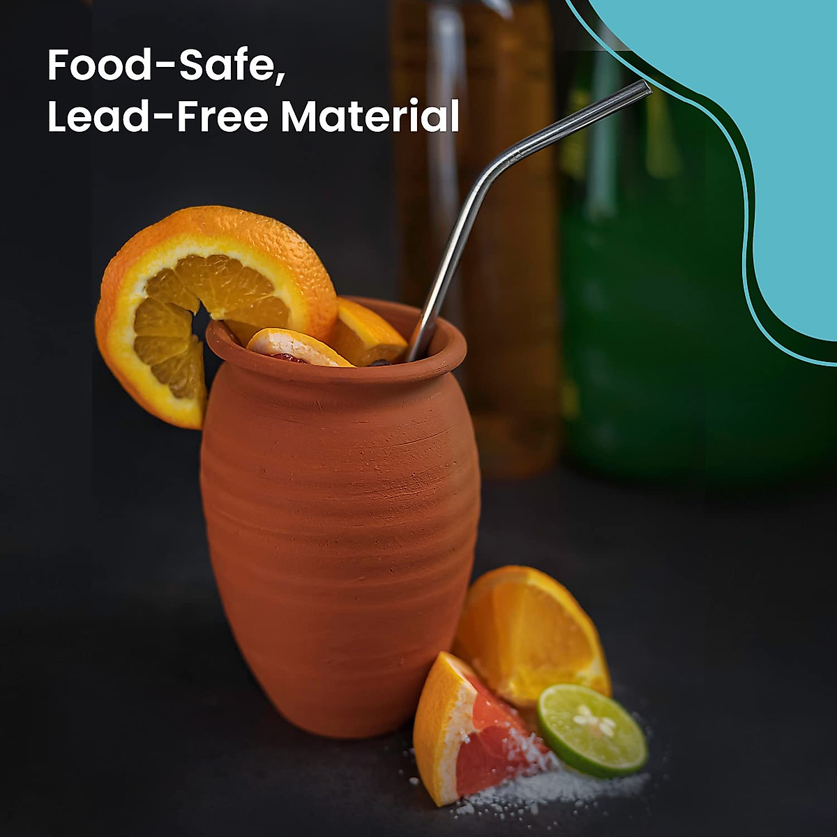 LAVO HOME Red Clay Terra Cotta Mexican Pottery Cantaritos Cocktail Drink Cups, Traditional Authentic Cantarito De Barro Jarritos - 12 oz - Made in Mexico - Micheladas & Palomas (Set of 2)