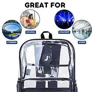 J World New York Clear Transparent Backpack, One Size