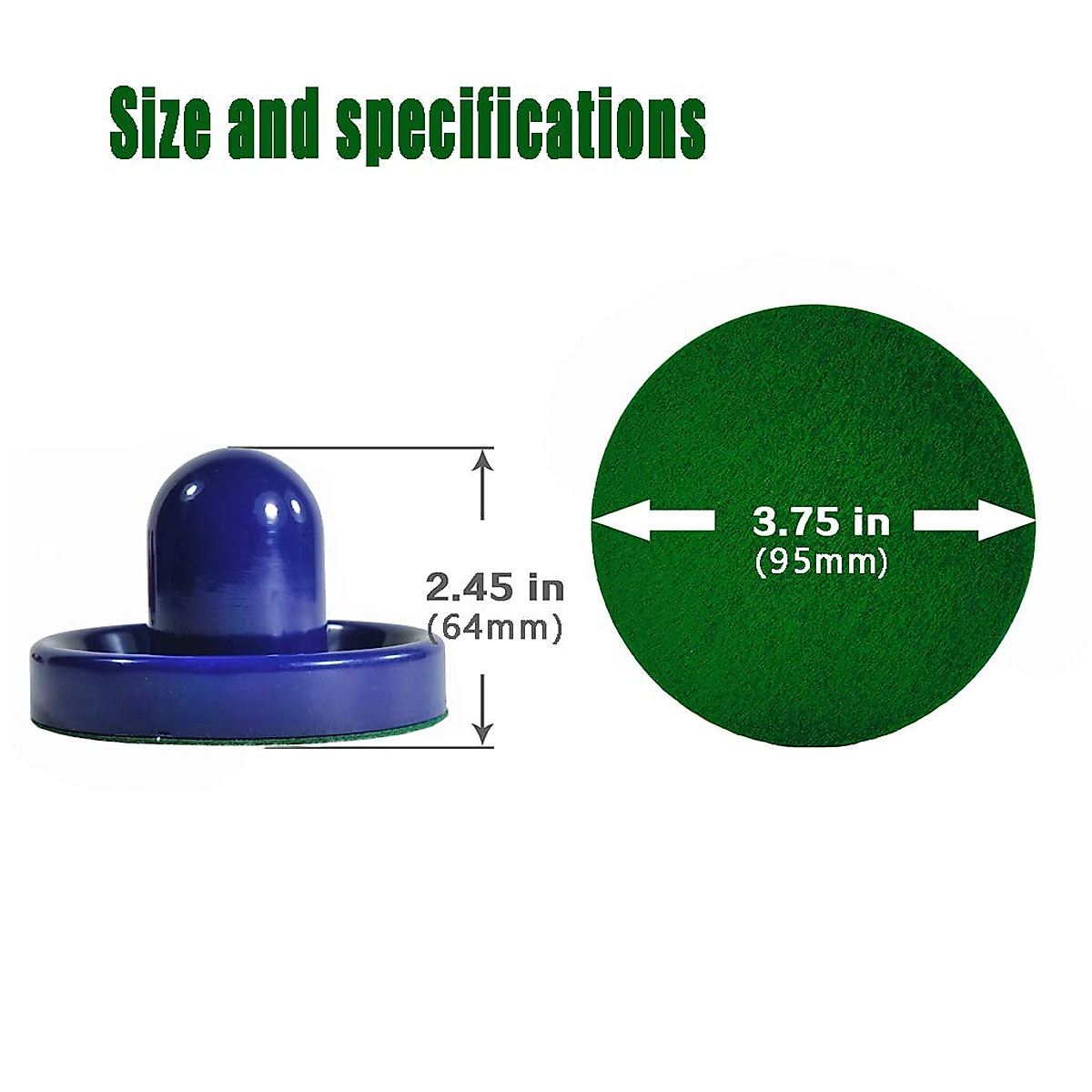 Lemon home Two Colored of Air Hockey Pushers and Red Air Hockey Pucks, Goal Handles Paddles Replacement Accessories for Game Tables (4 Striker, 4 Puck Pack) (C)